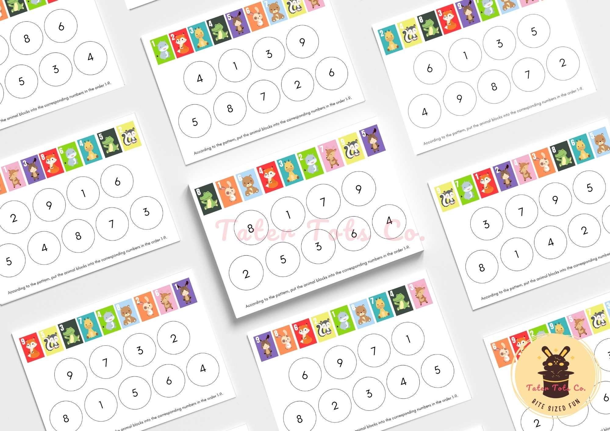 Animal Logic Matching Numbering Sequence Flash Card Game Preschool ...