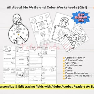 Personalized All About Me Letter and Number Tracing Preschool Worksheet ...