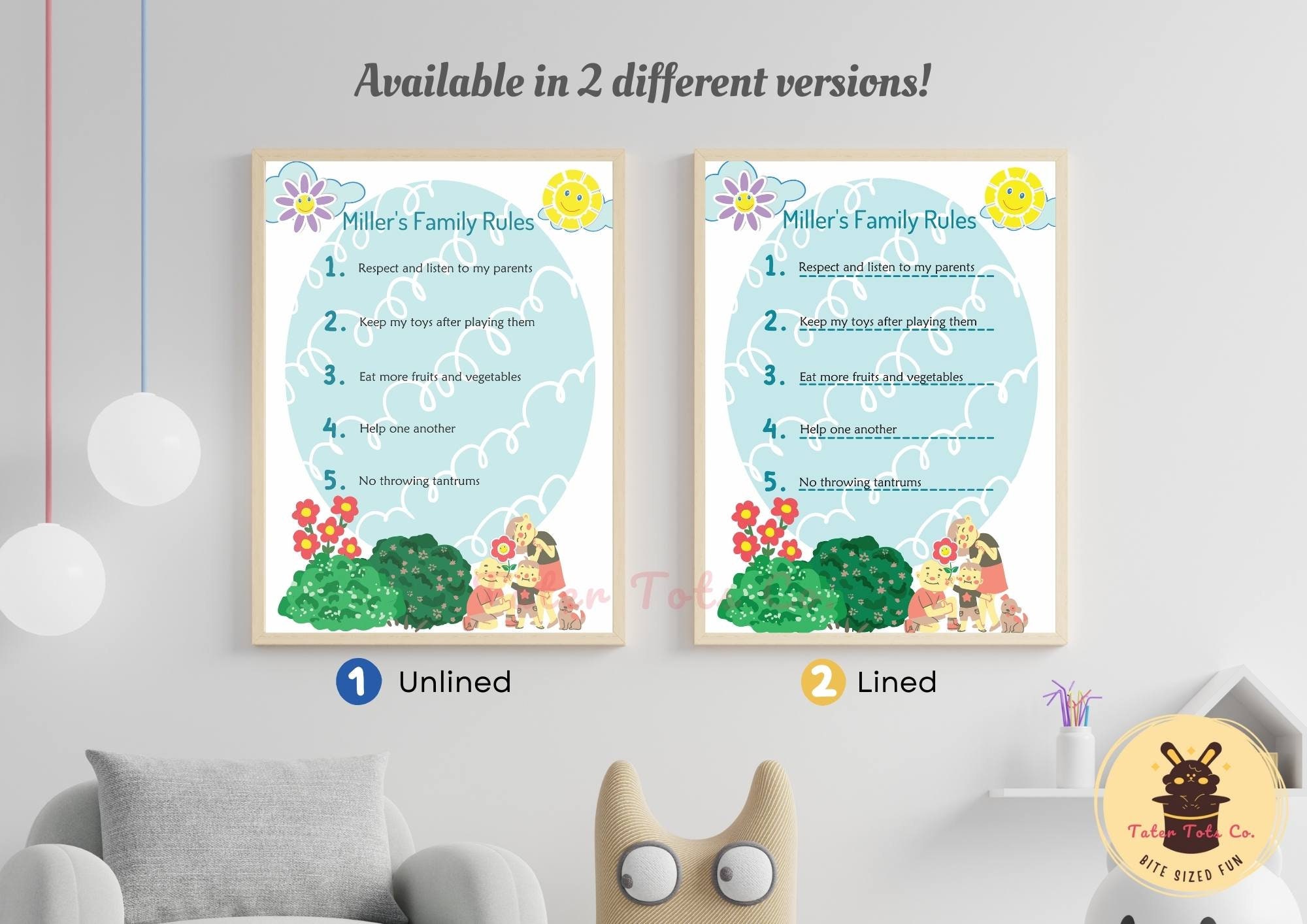 Personalized House Rules Sign for Family Playroom Create a Harmonious ...