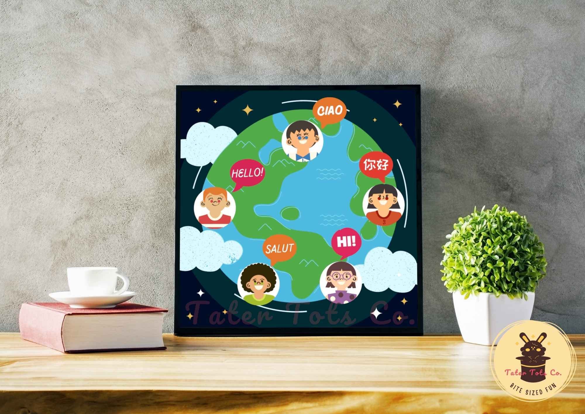 Multilingual Hello Poster Set: Kids Language Learning (PDF Download) - Etsy