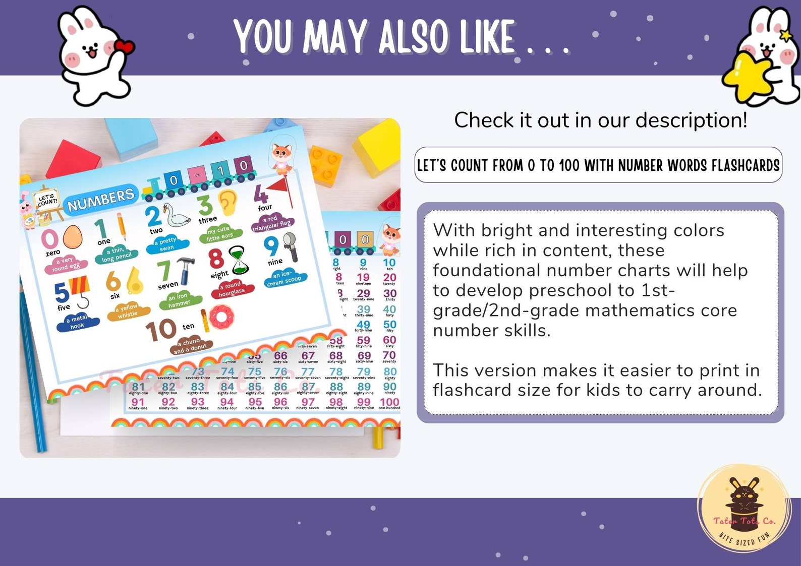 Math Number Chart Poster Count From 0 to 100 With Number Words ...