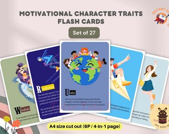 Positive Character Traits Flashcards: Student Motivation (PDF Download ...