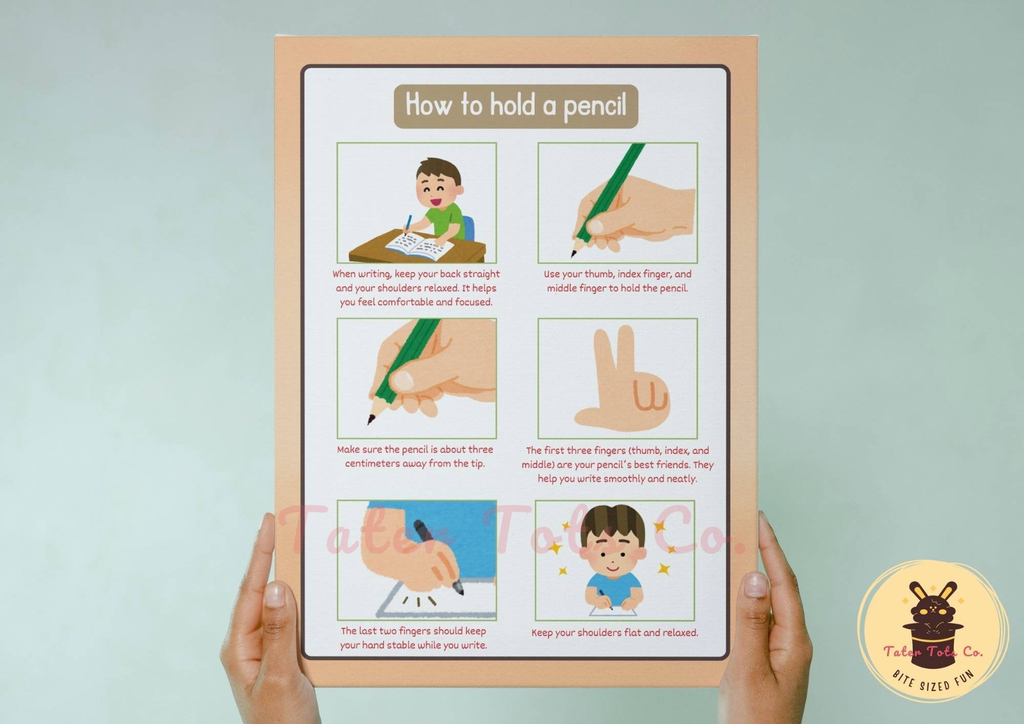 Correct Standing and Writing Posture, How to Hold a Pen and Pencil Grip ...