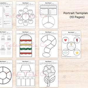 Book Report and Reading Note Graphic Organizer Templates Bundle ...