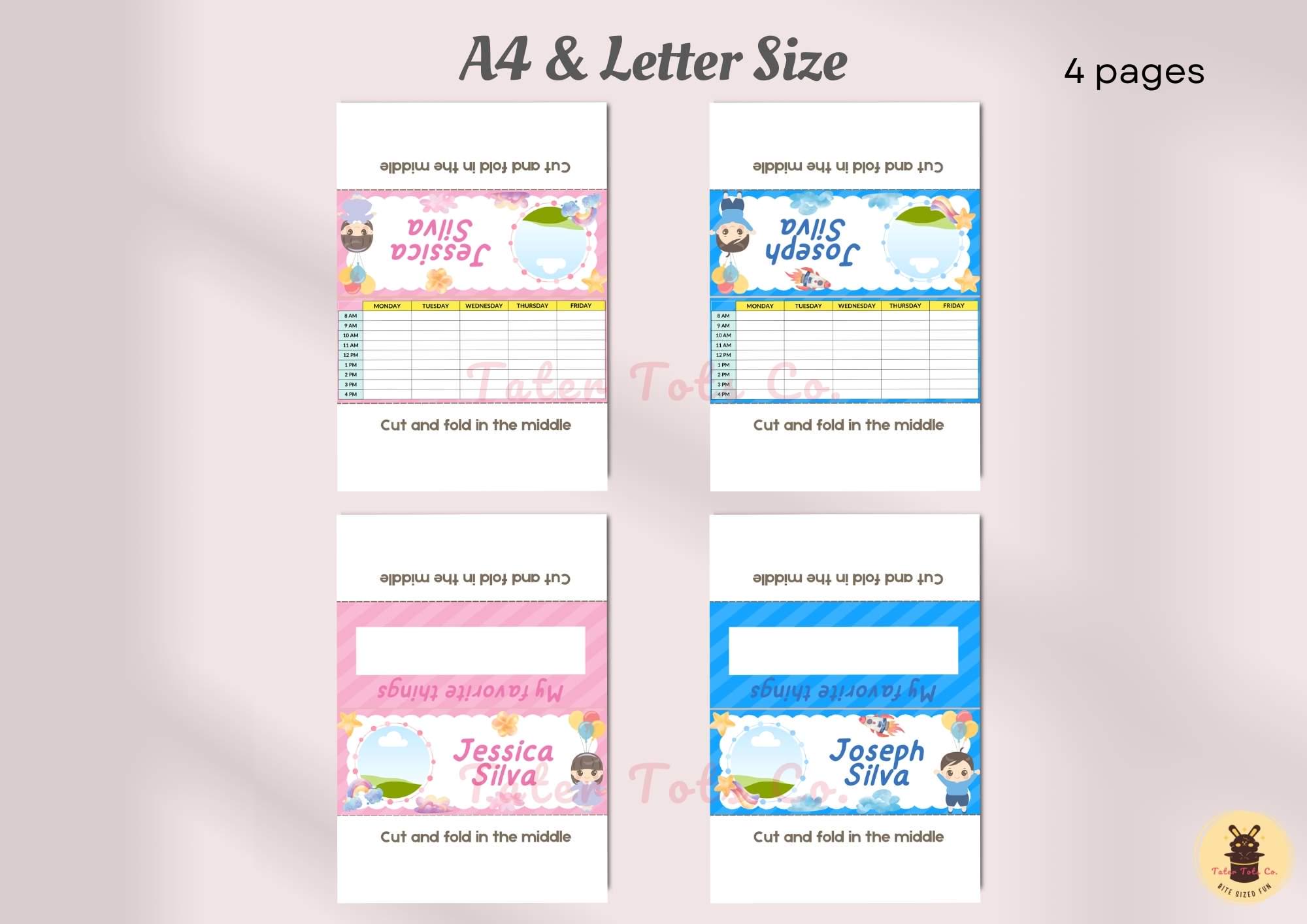 Customizable Student Desk Name Plate Tent Card: Photo & Schedule Canva ...