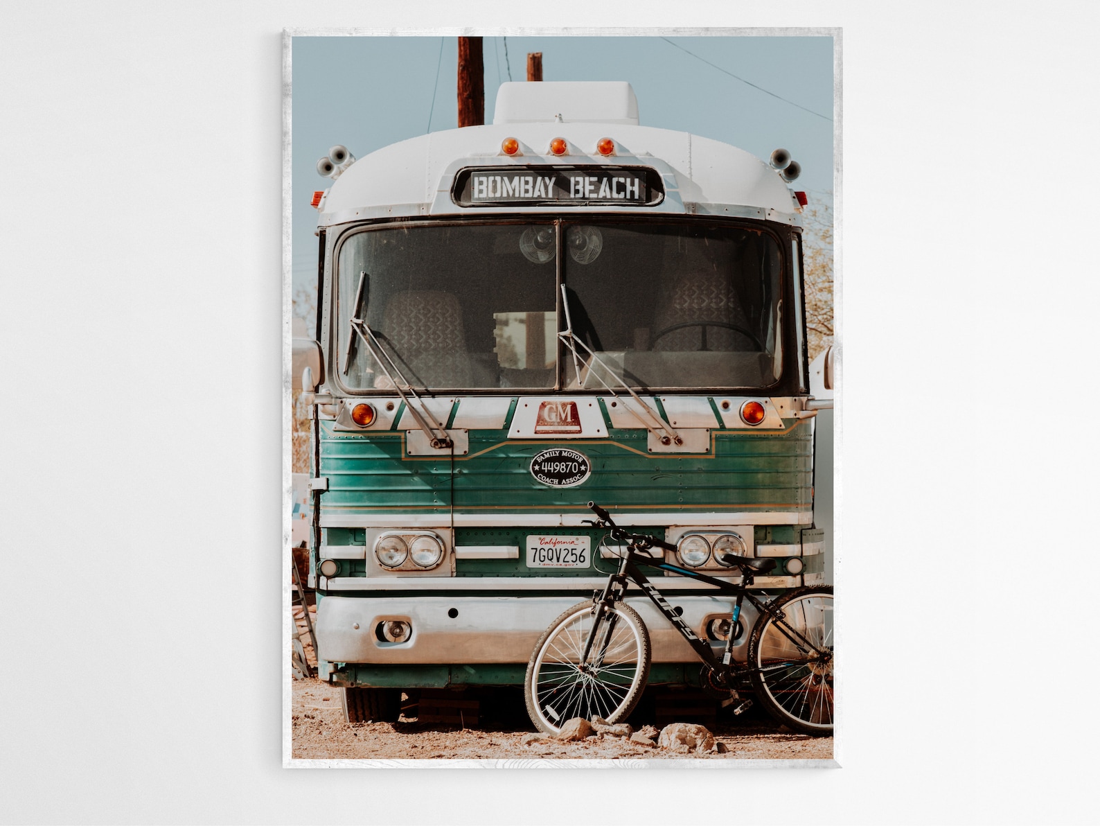 Retro Camper Bus Art, California Wall Decor, Bombay Beach Abandoned ...