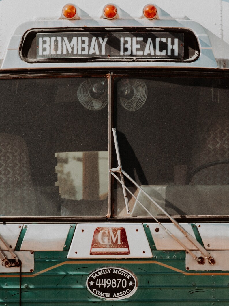 Retro Camper Bus Art, California Wall Decor, Bombay Beach Abandoned ...