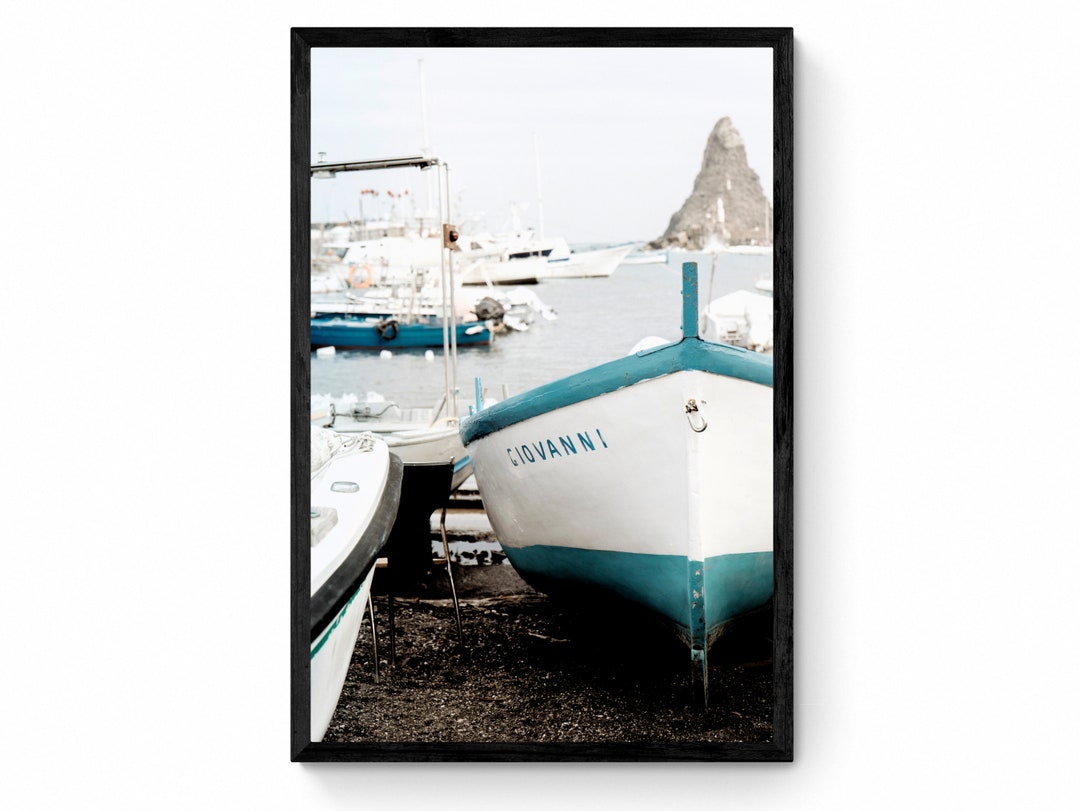 Mediterranean Sea, Boat Print Fisherman, Nautical Wall Art ...