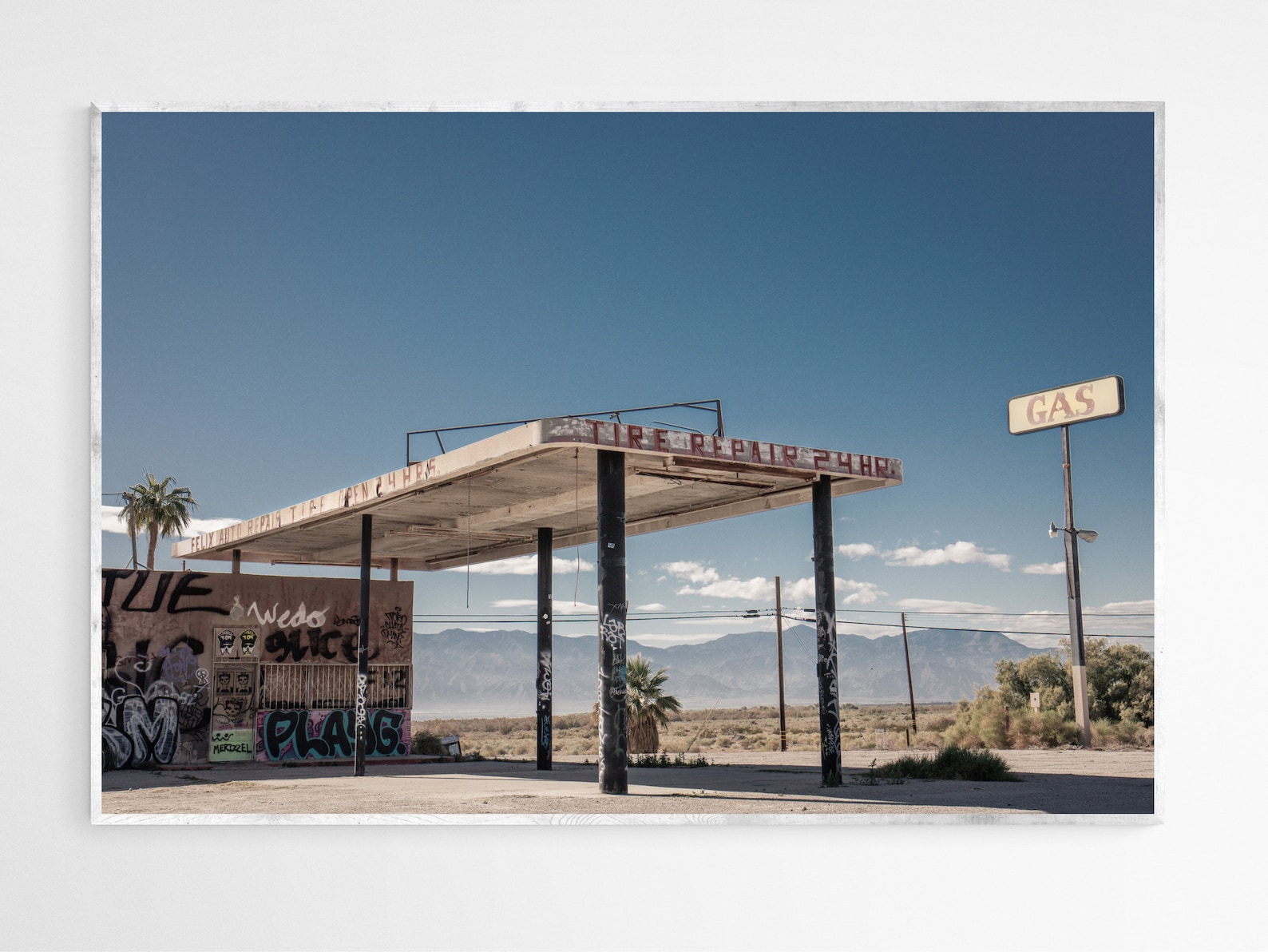 Gas Station Print Wall Decor, Vintage Desert Gas Station, California ...
