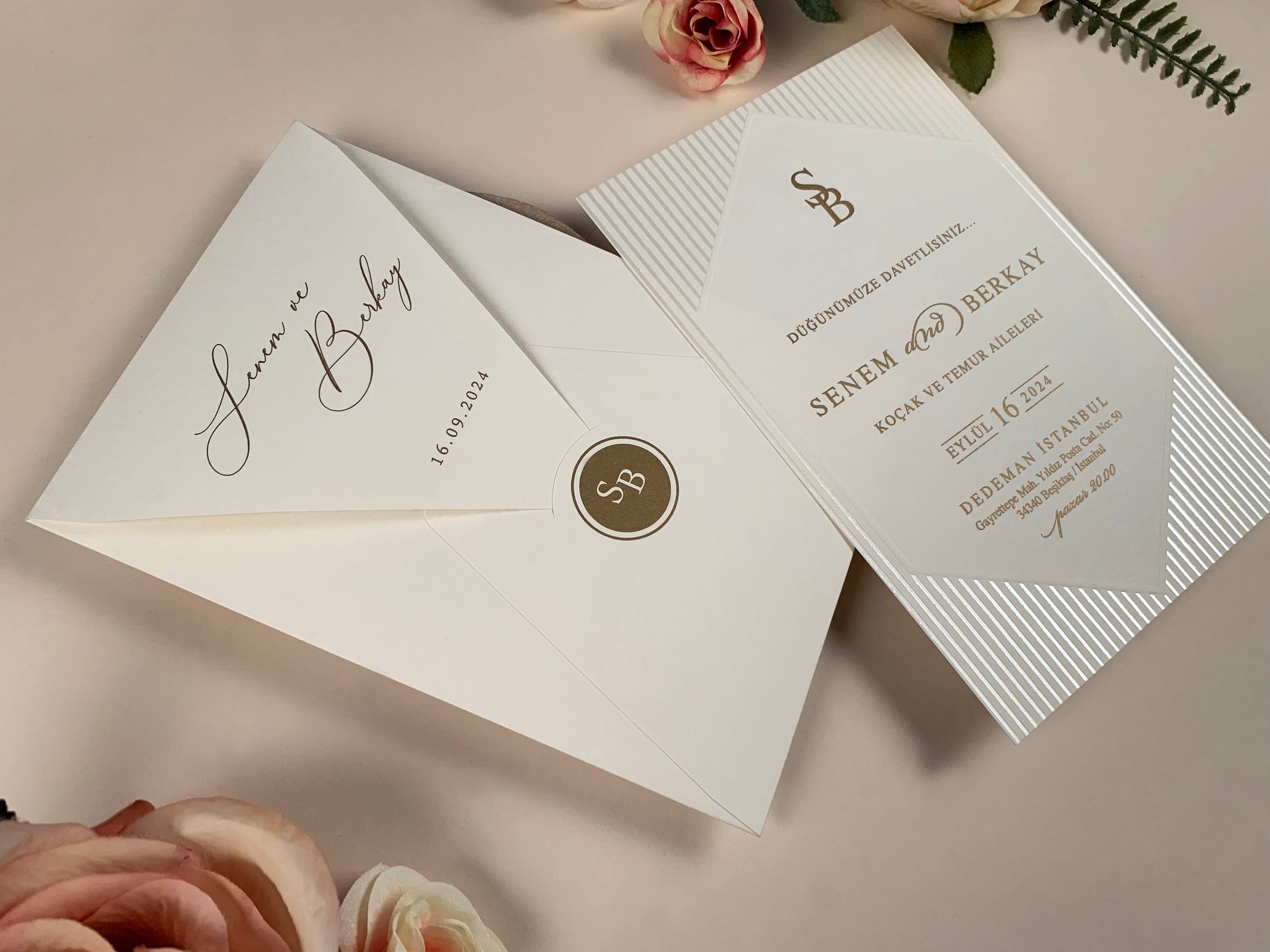 Wedding Invitation, Light Cream Wedding Invitation, Seal Printed ...