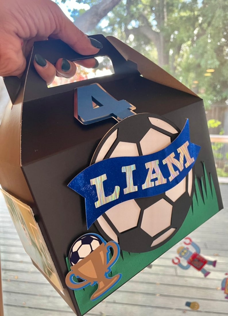 Soccer Personalized Favors Goodie Boxes for World Cup Birthday Party. 6 ...