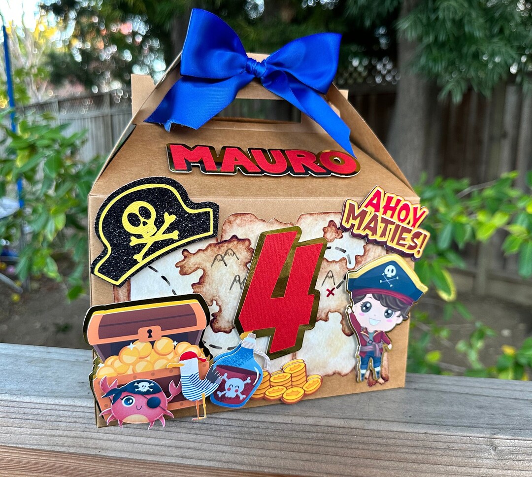Pirate Themed Party Treasure Personalized Party Favors Candy Box Kraft ...