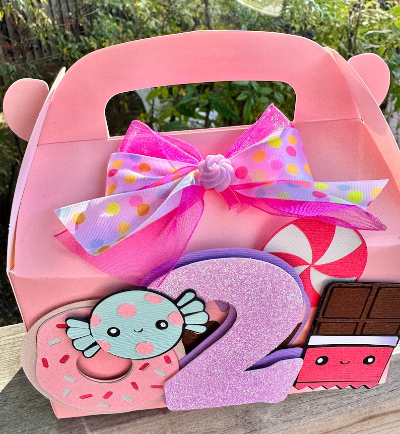 Personalized Candyland Goodie Box: Pink Donut Party Favor (6 Empty ...