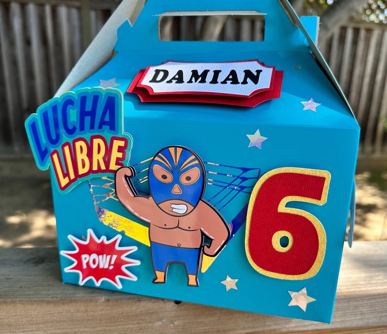 Lucha Libre Party Favor Box: Personalized Mexican Wrestler Goodie Box ...