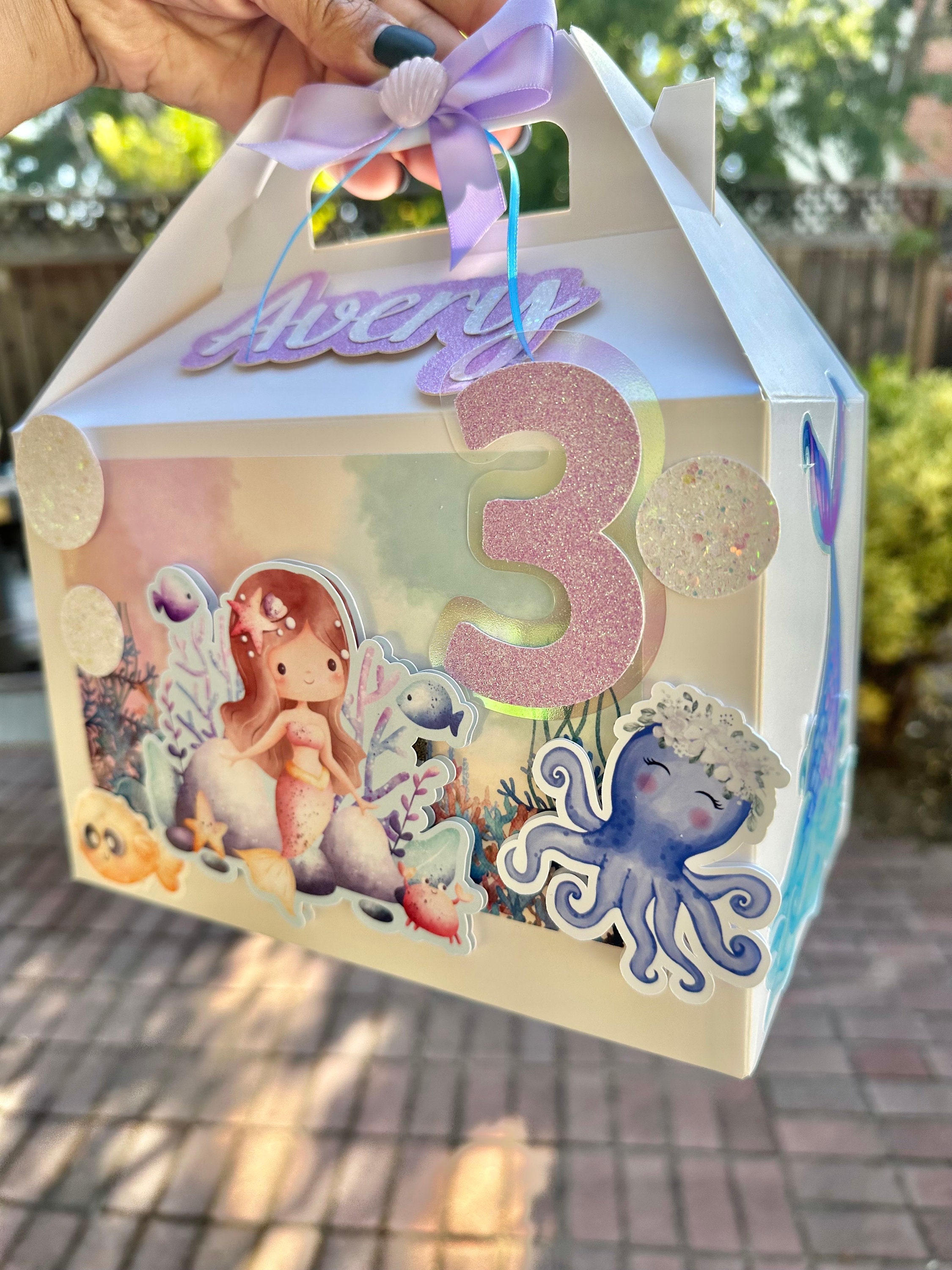 Mermaid Princess Party Favor Boxes: Personalized Under the Sea Theme ...