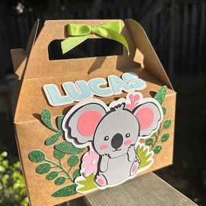 Personalized Koala Favor Box: Zoo Animal Birthday Party, Set of 6 ...