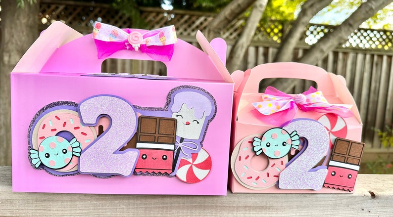 Personalized Candyland Goodie Box: Pink Donut Party Favor (6 Empty ...