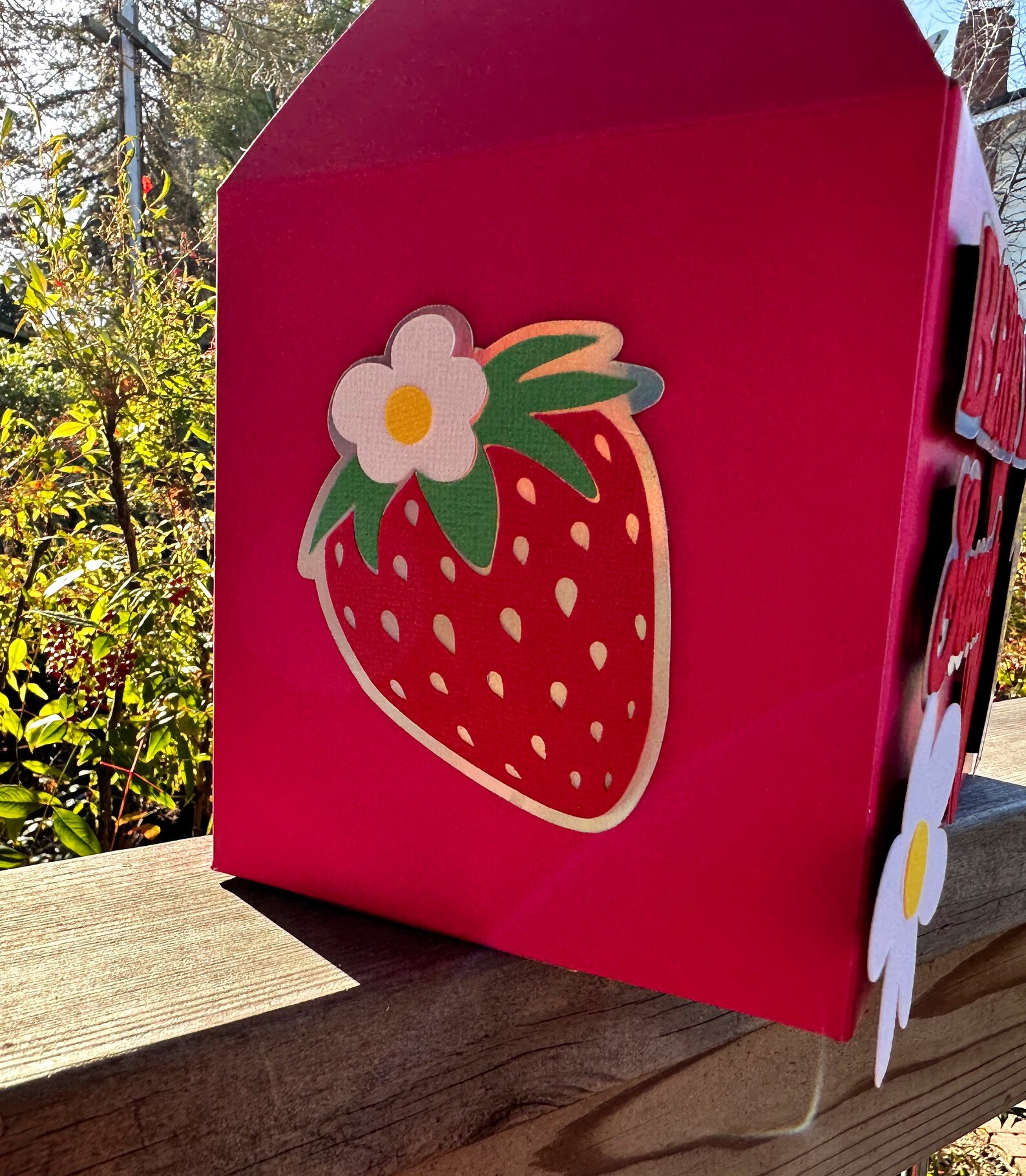 Strawberry Party Favor Box: Personalized Goodie Box, Hot Pink Gable ...