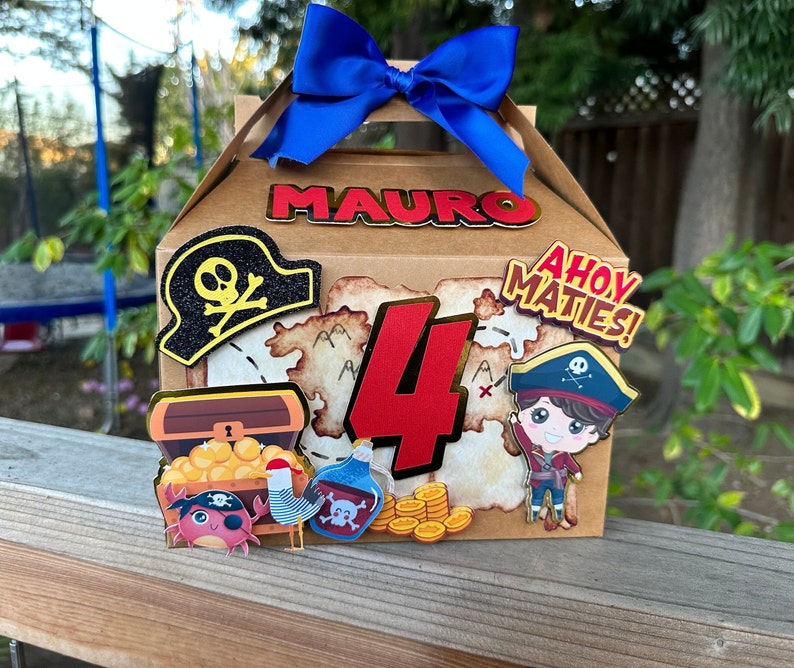 Pirate Themed Party Treasure Personalized Party Favors Candy Box Kraft ...