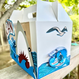Shark Ocean Shark Week Themed Party Goodie Box Gift 6 BOXES Gable White ...