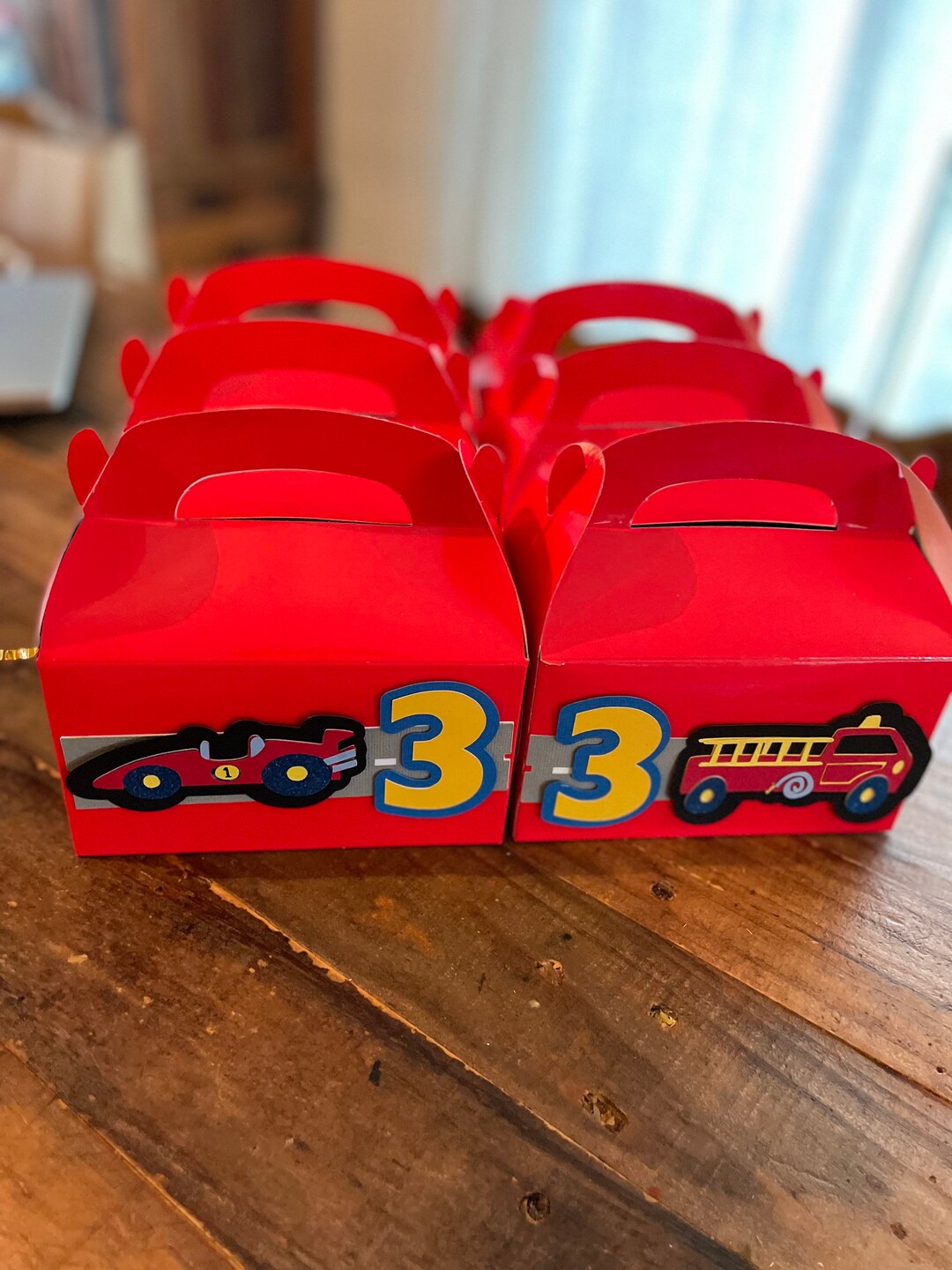 Handmade Birthday Party SIX Goodie Boxes. Personalized With Name and ...