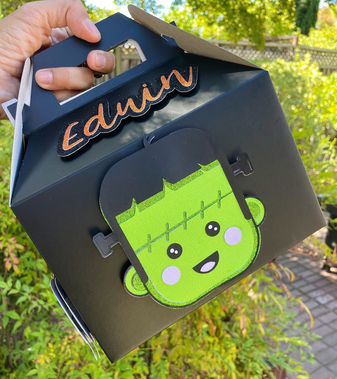 Personalized Frankenstein Halloween Treat Box: Mad Scientist Party ...