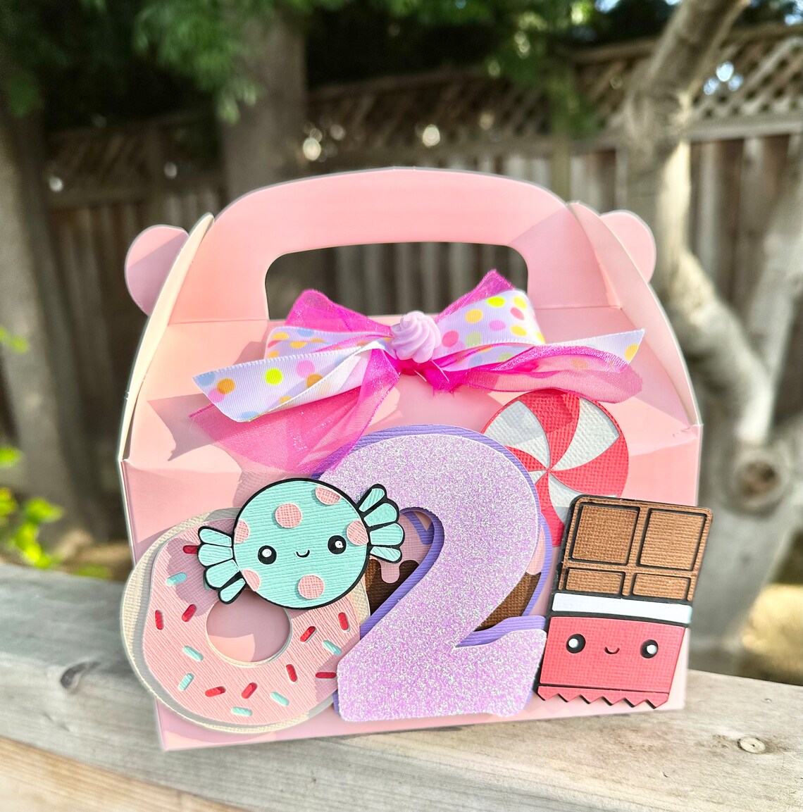 Personalized Candyland Goodie Box: Pink Donut Party Favor (6 Empty ...