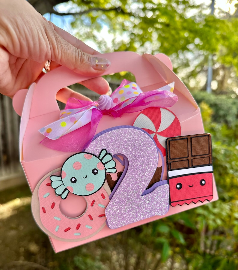 Personalized Candyland Goodie Box: Pink Donut Party Favor (6 Empty ...