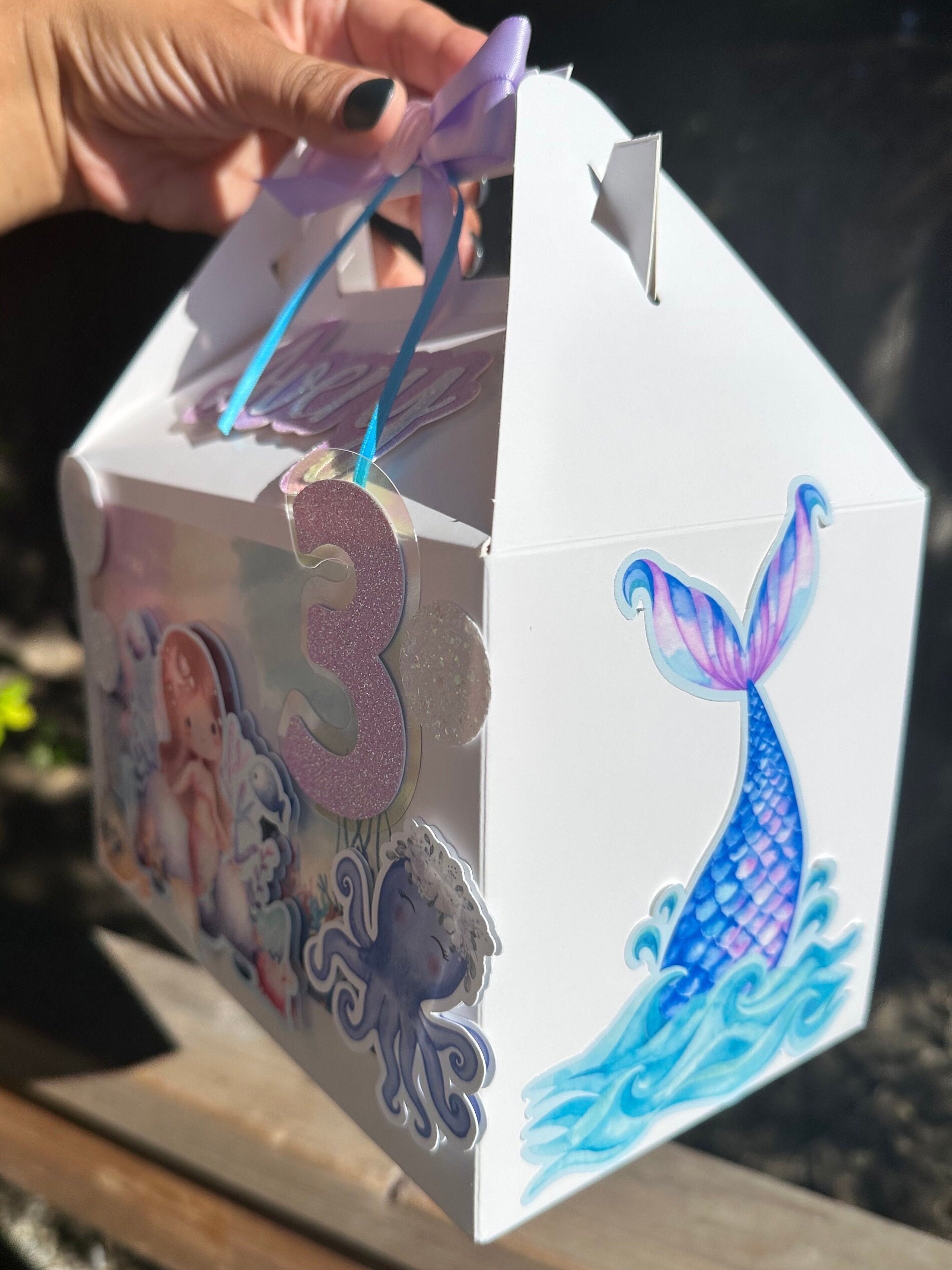 Mermaid Princess Party Favor Boxes: Personalized Under the Sea Theme ...