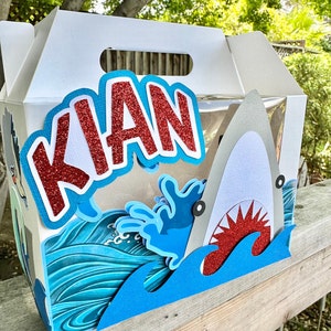 Shark Ocean Shark Week Themed Party Goodie Box Gift 6 BOXES Gable White ...