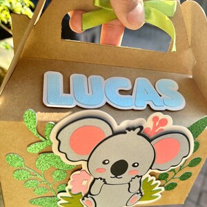 Personalized Koala Favor Box: Zoo Animal Birthday Party, Set of 6 ...