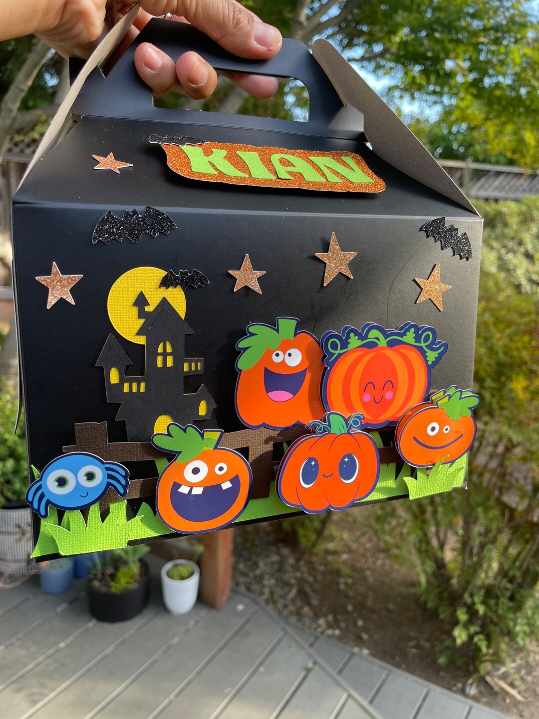Personalized Halloween Treat Box: Five Little Pumpkins, Gable Black Box ...