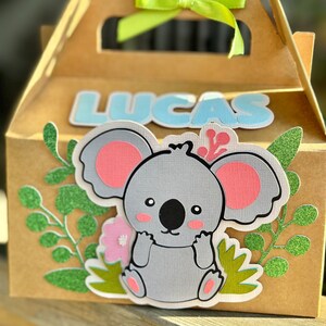 Personalized Koala Favor Box: Zoo Animal Birthday Party, Set of 6 ...