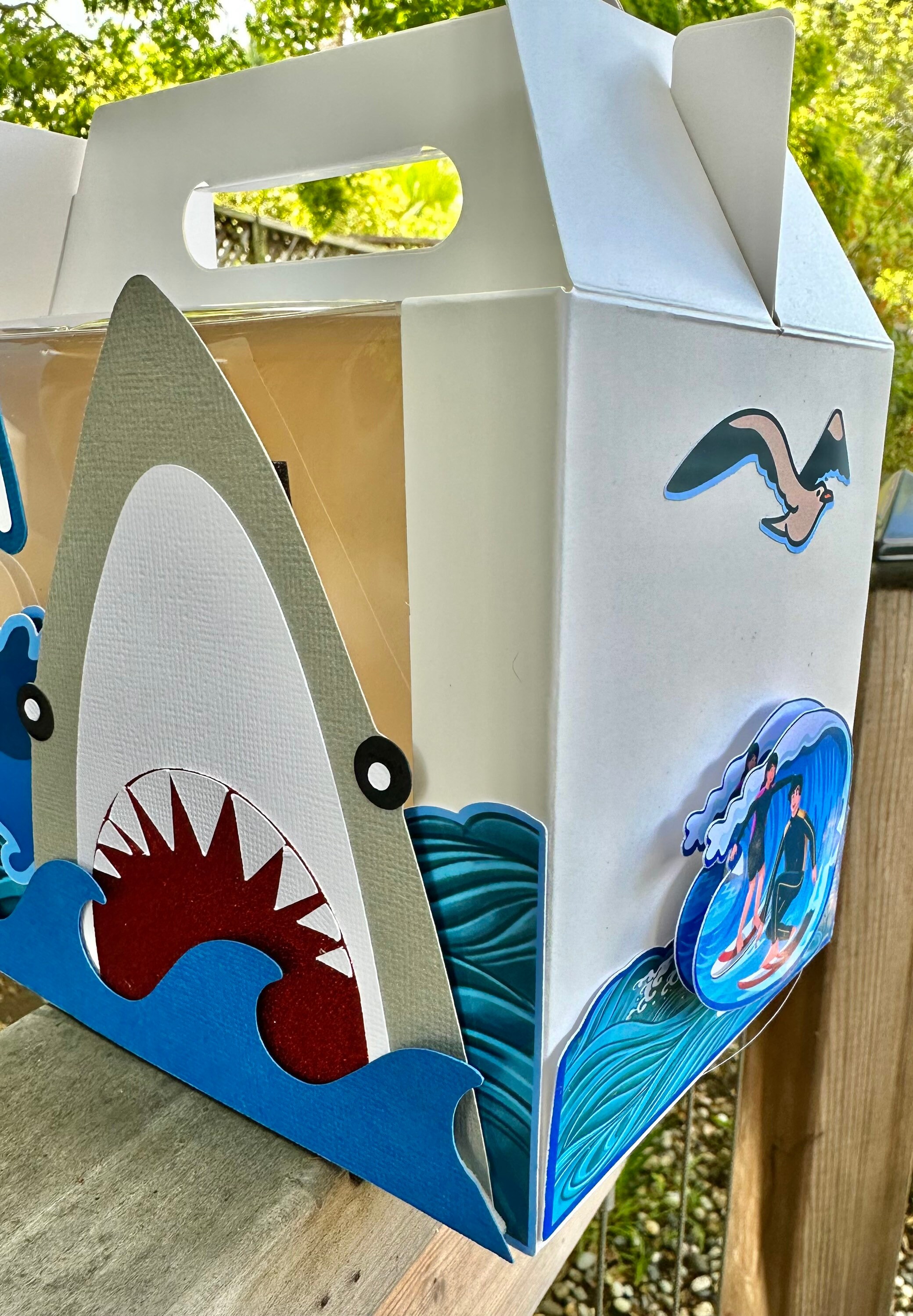 Shark Ocean Shark Week Themed Party Goodie Box Gift 6 BOXES Gable White ...