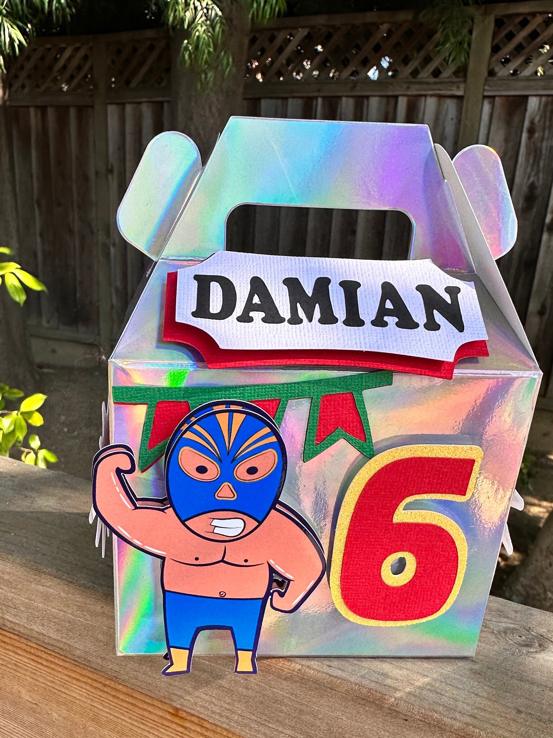 Lucha Libre Party Favor Boxes: Personalized Mexican Wrestler Theme (set ...