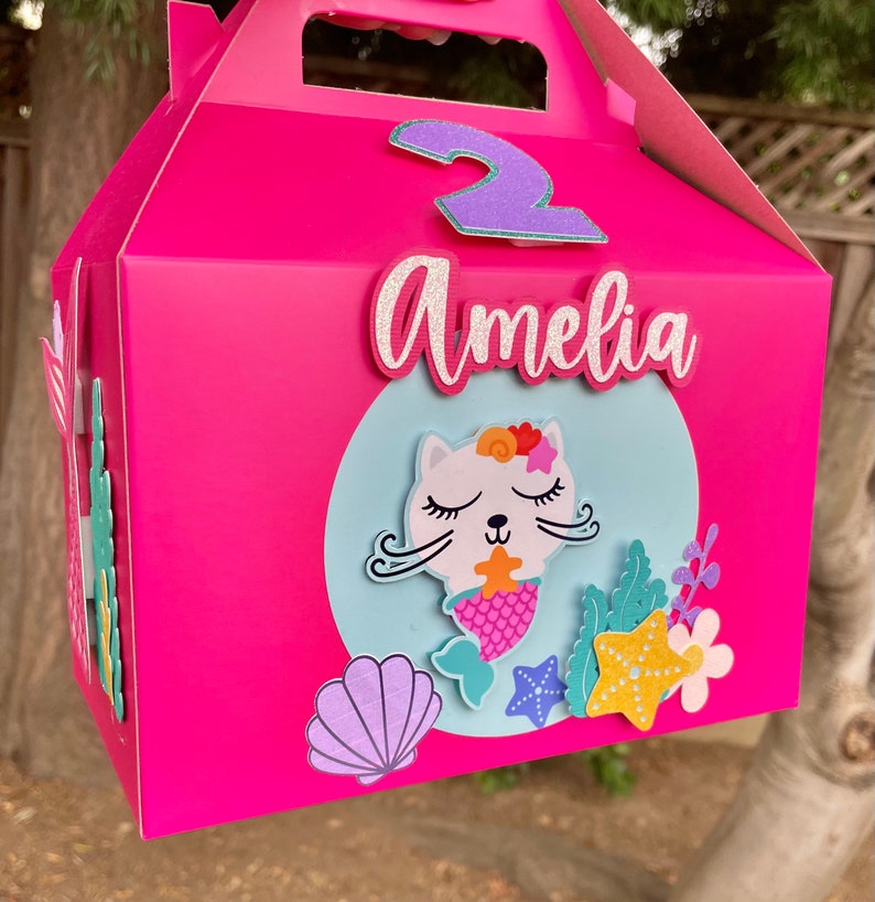 Mermaid Pink Cat Goodie Box Under the Sea. 6 Boxes - Etsy