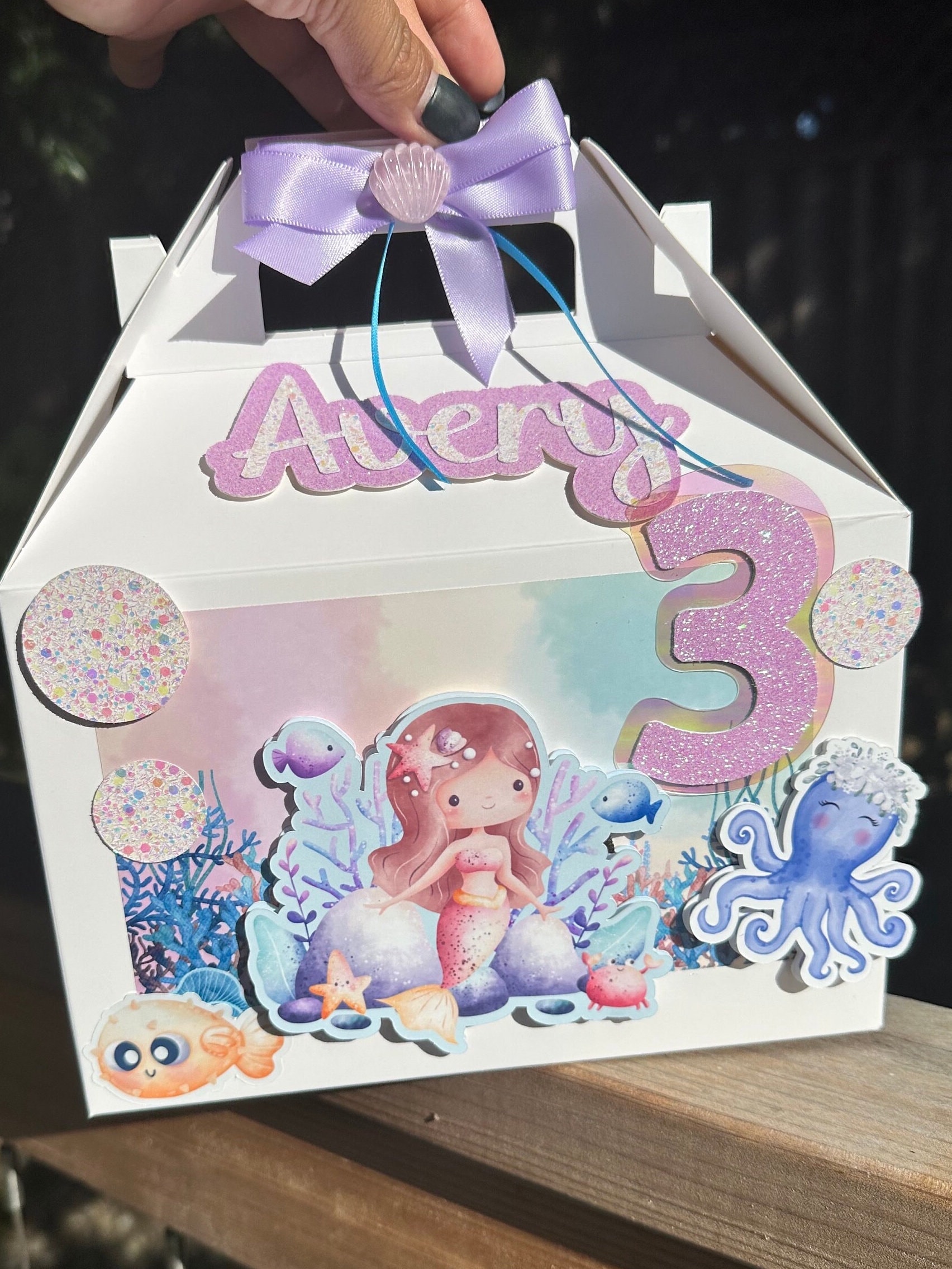 Mermaid Princess Party Favor Boxes: Personalized Under the Sea Theme ...