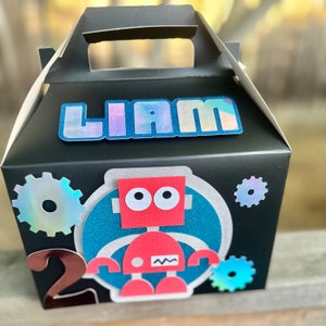 Robot Personalized Futuristic Themed Party SIX Goodie Box Gift ...