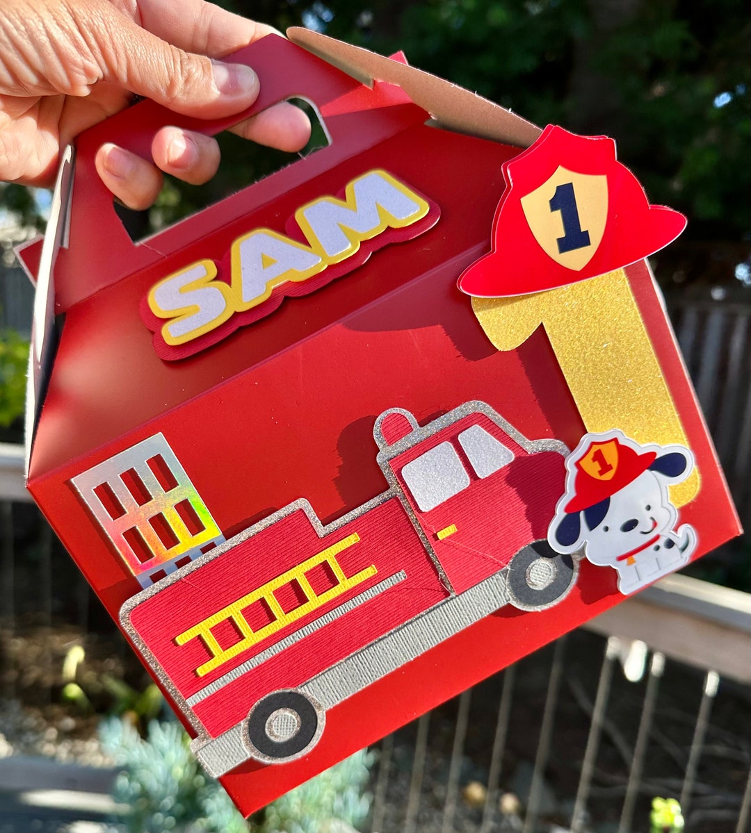 Personalized Firetruck Goodie Box: Red Firefighter Party Favor - Etsy