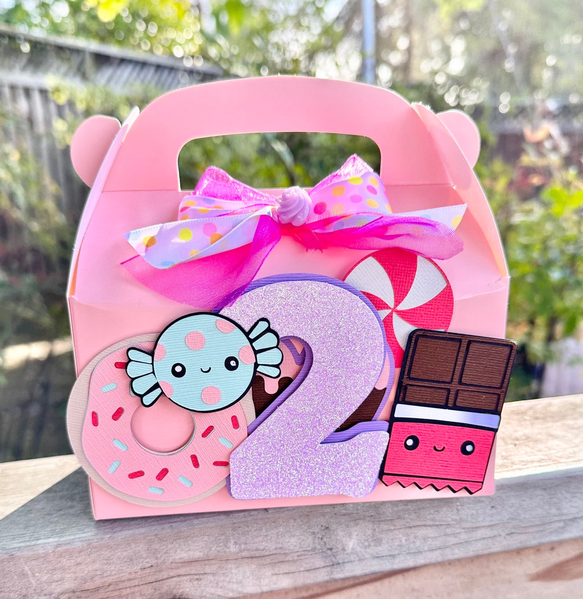 Personalized Candyland Goodie Box: Pink Donut Party Favor (6 Empty ...