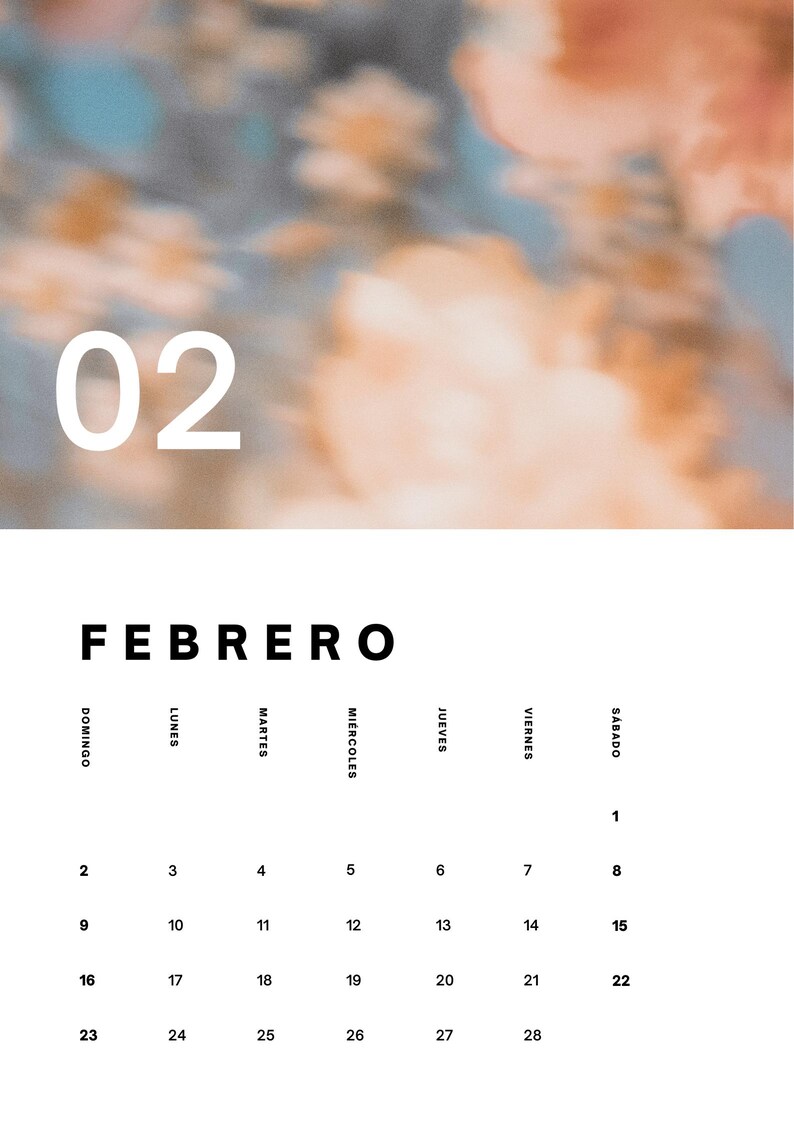 2025 Printable Wall Calendar En Español, Sunday Start, Calendario Para ...