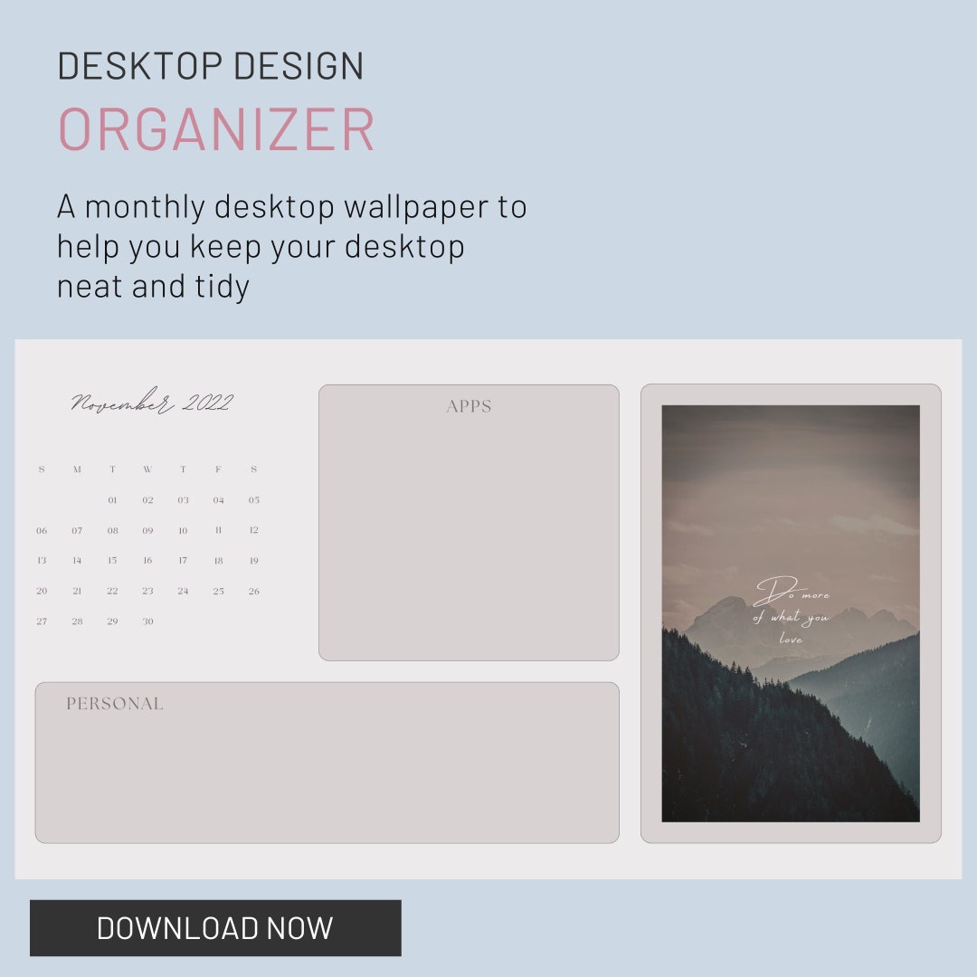 Monthly Desktop Organizer Wallpaper - Etsy