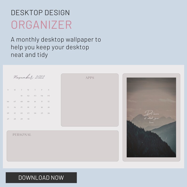 Monthly Desktop Organizer Wallpaper - Etsy