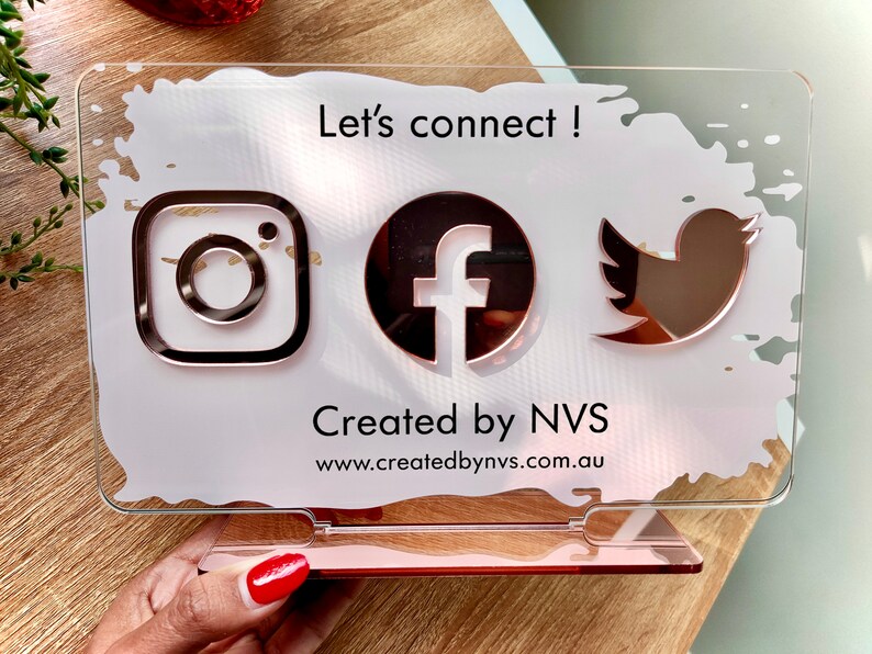 Business Social Media Instagram Facebook Sign Salon Sign - Etsy