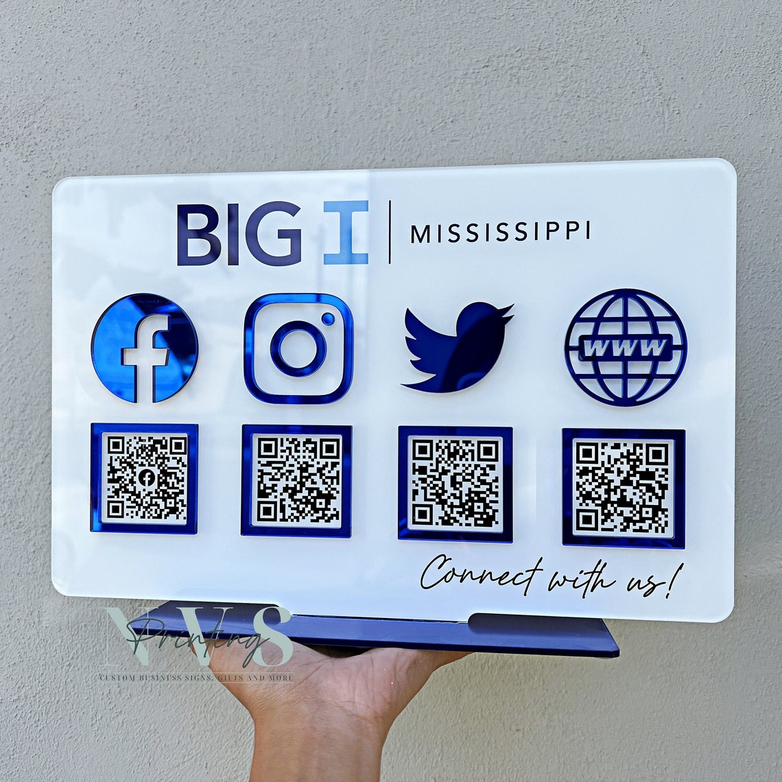 Business QR Code Instagram Social Media Sign Salon Sign - Etsy