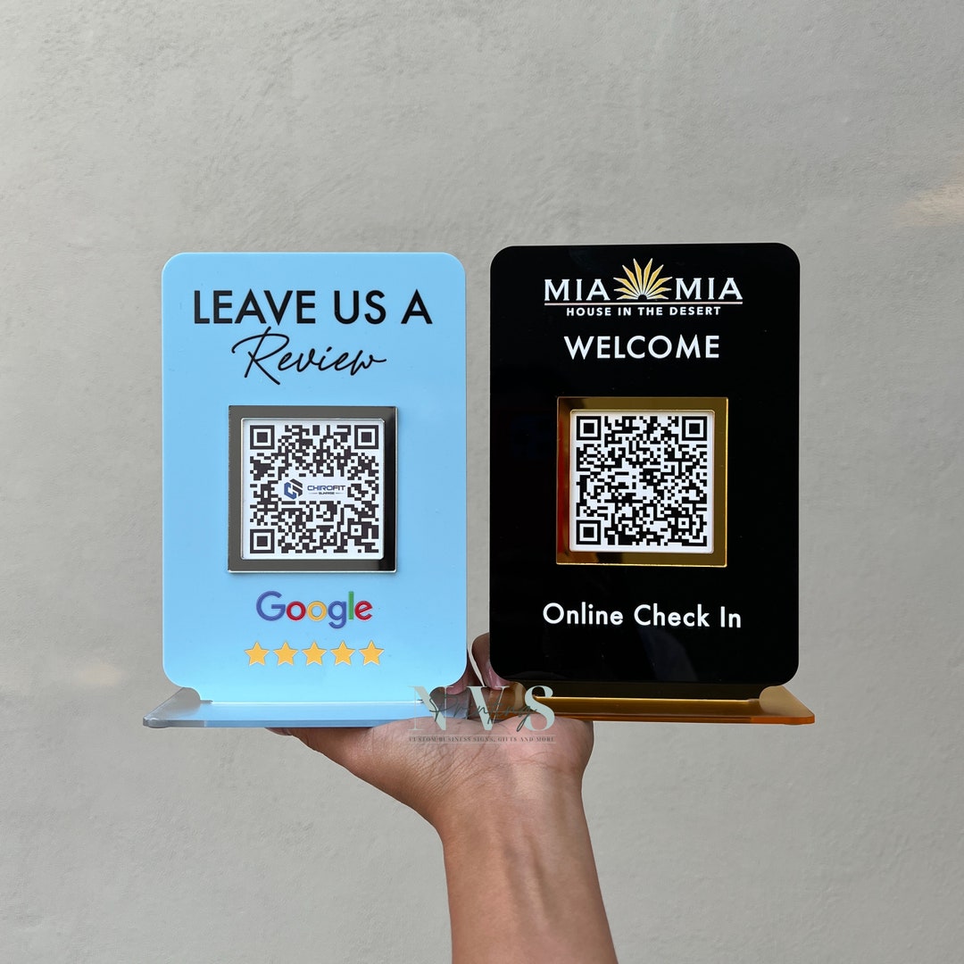 Custom Google Review Sign With QR Code & NFC Tap - Etsy