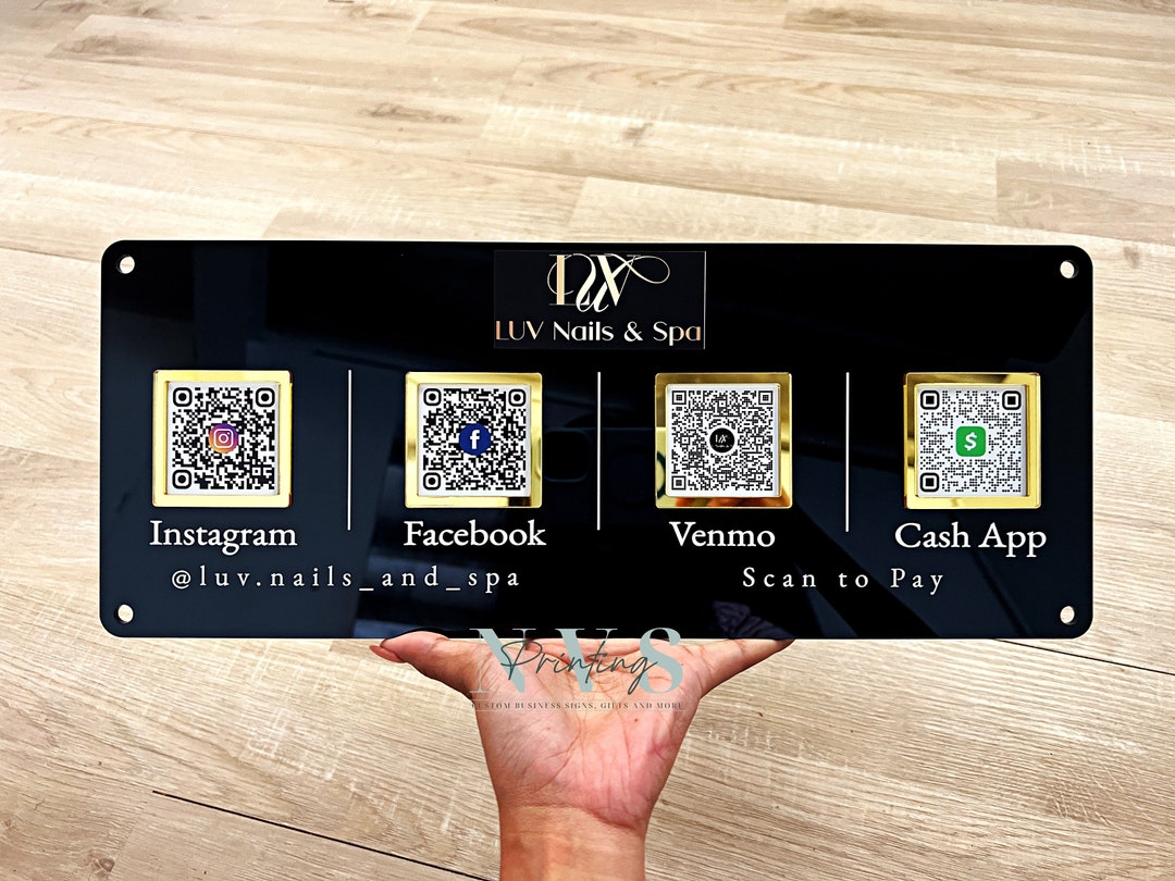 QR Codes Payment Business Sign | Venmo Cash App Paypal Payment ...