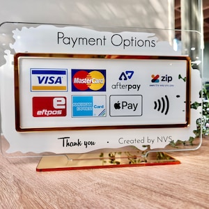 Business Payment Option Sign, Credit Card Payment Sign, EFTPOS Visa ...