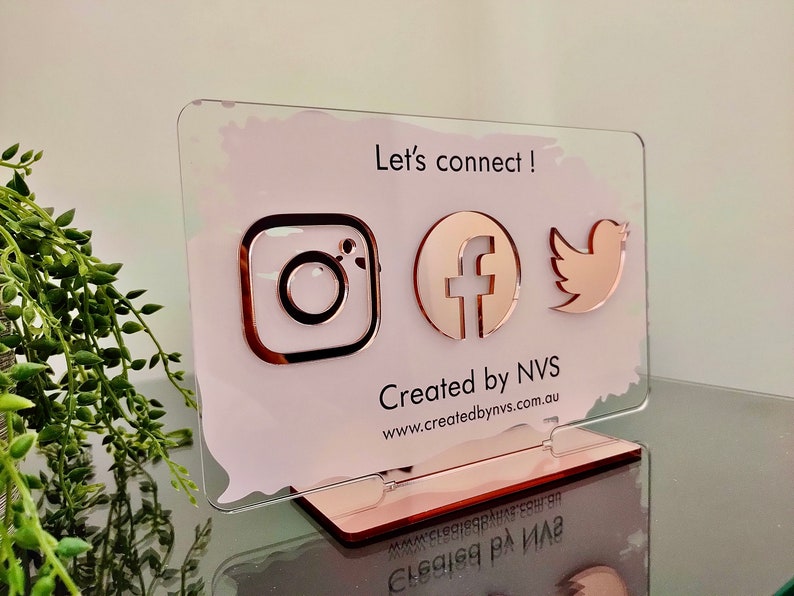 Business Social Media Instagram Facebook Sign Salon Sign - Etsy