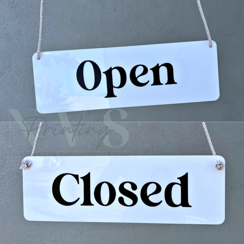 Open Closed Sign PRINTED Double Sided Business Signage Door - Etsy